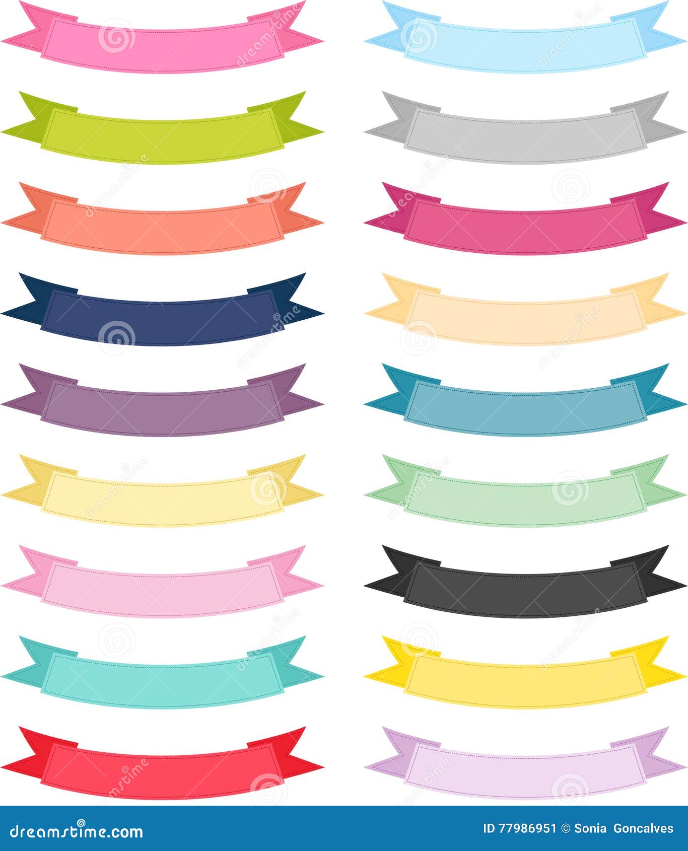 Multiple Color Ribbon Banner Stock Vector - Illustration of base, form ...