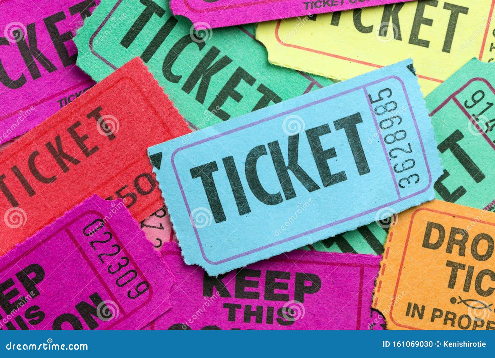 Multiple color tickets stock photo. Image of movie, show - 161069030