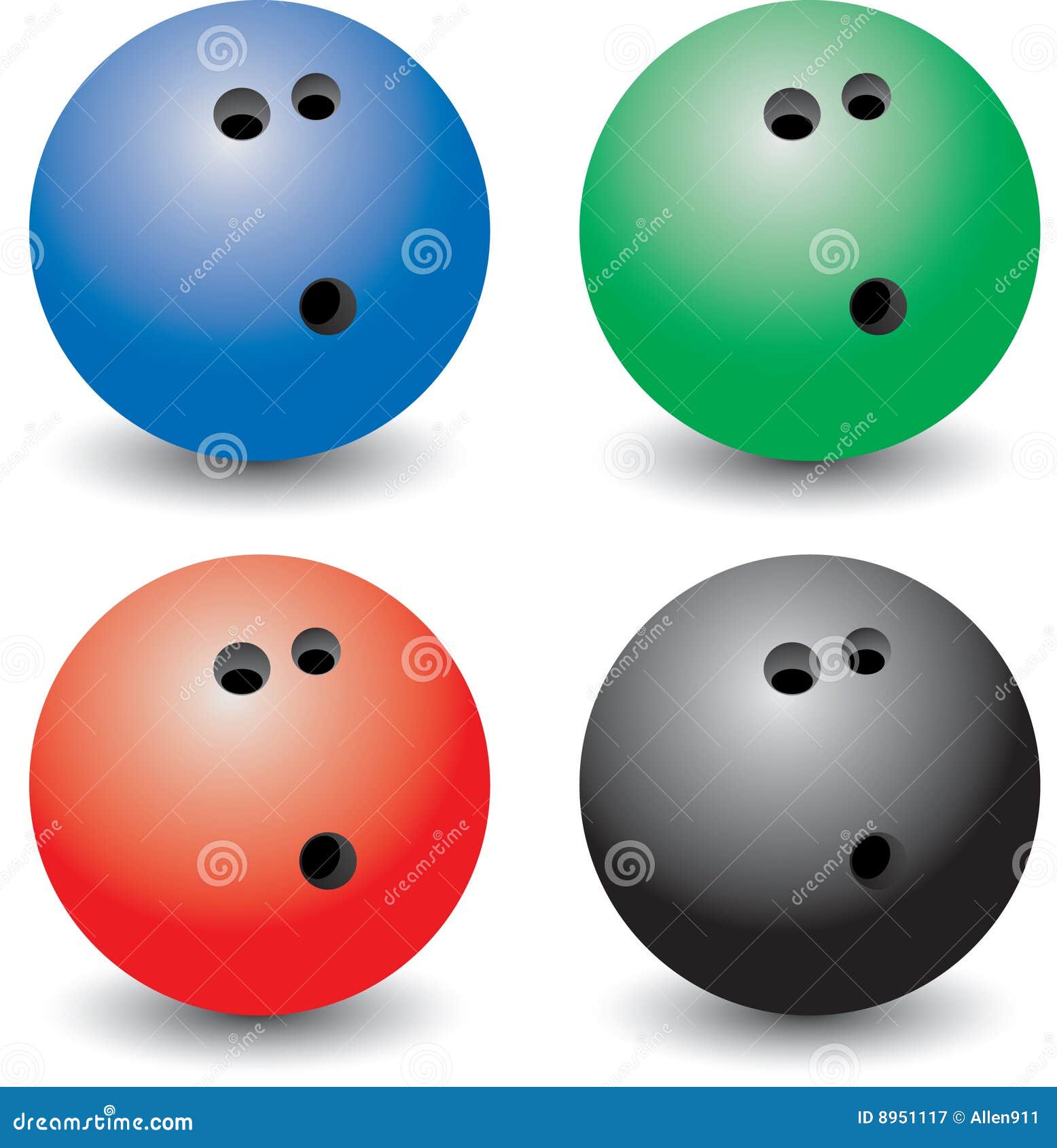 Multiple Colored Bowling Balls Stock Vector - Illustration of knock ...