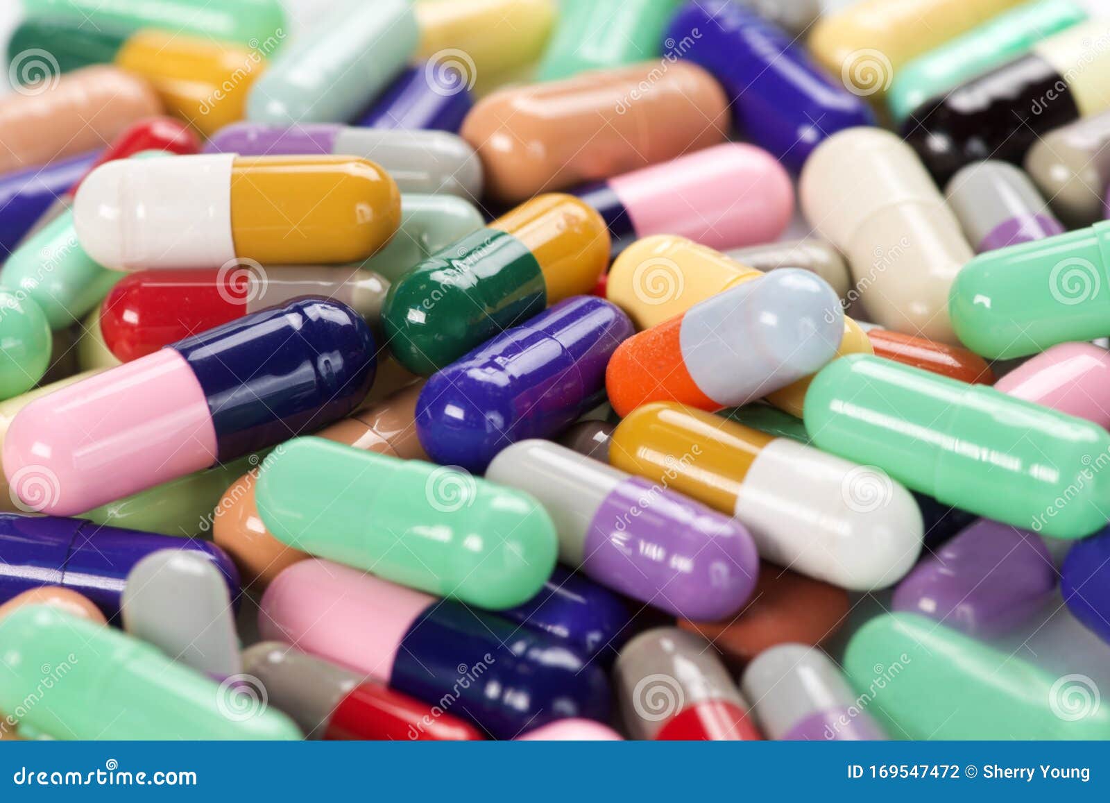 Multiple Colored Capsule Assotment Stock Photo - Image of addiction ...