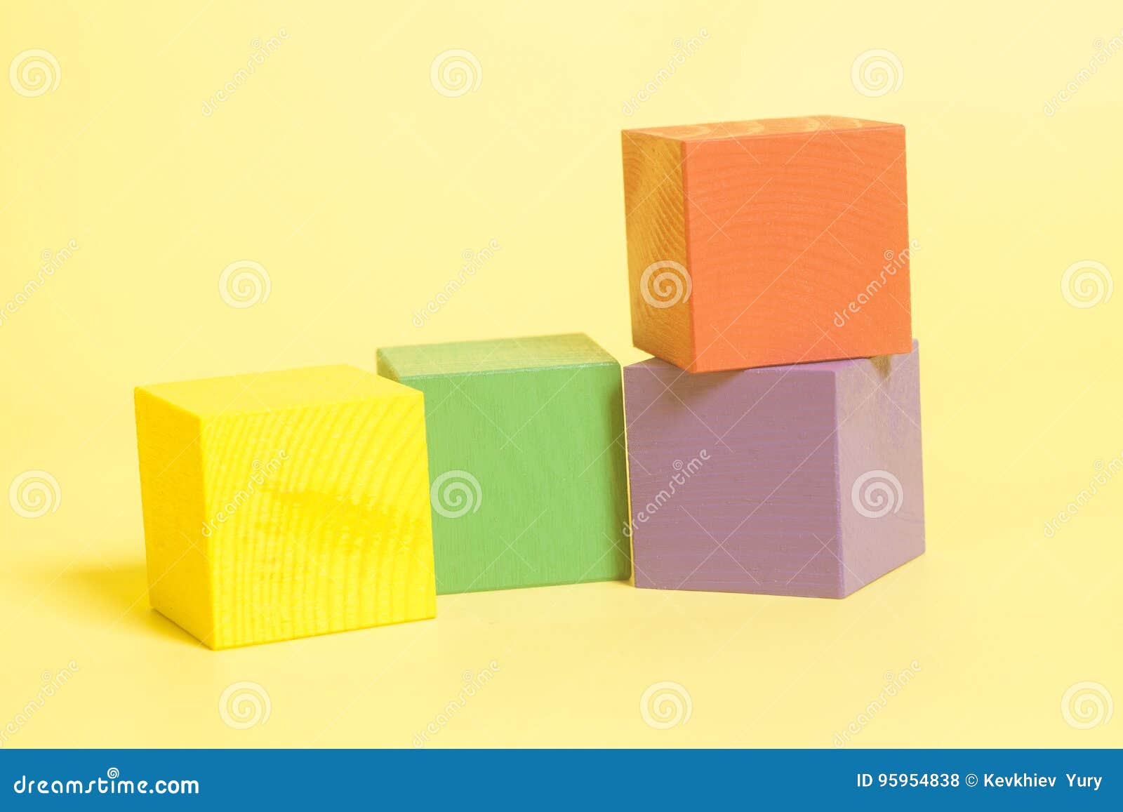 Multiple Colored Cubes on Yellow Stock Photo - Image of colored ...