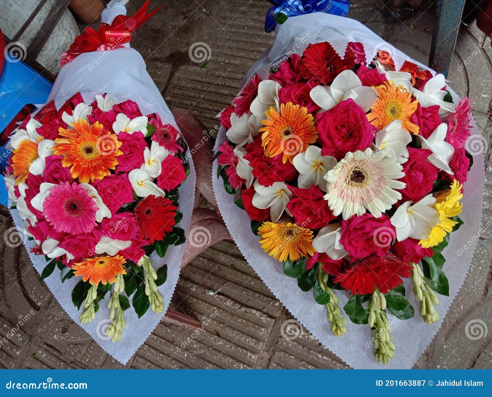 Multiple Colored Flower Bouquet Closeup Stock Image - Image of ...