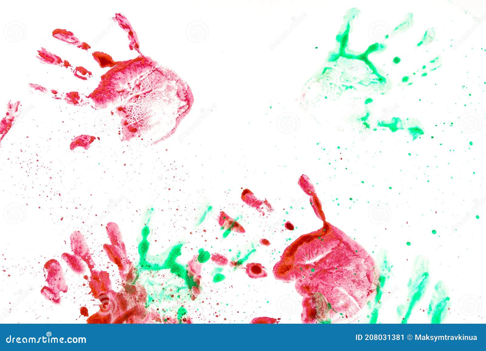 Multiple Colored Hand Prints on a White Background Stock Image - Image ...