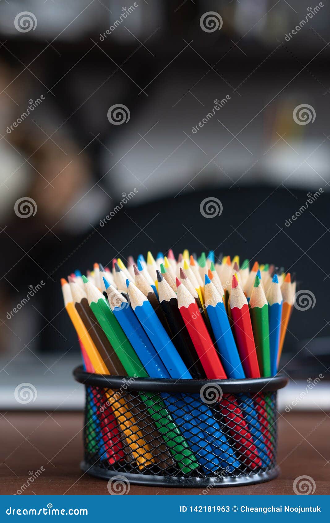 Multiple Colored Pencils in the Box . Stock Image - Image of background ...