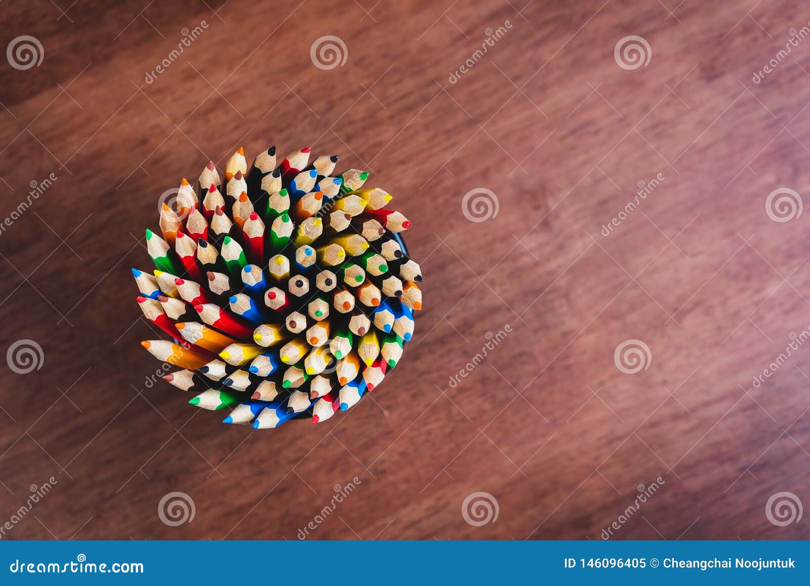 Multiple Colored Pencils in the Box on the Table Stock Image - Image of ...