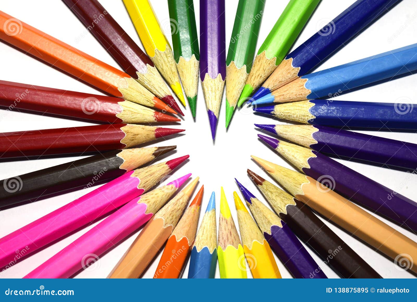 Multiple Colored Pencils on a White Background Stock Image - Image of ...