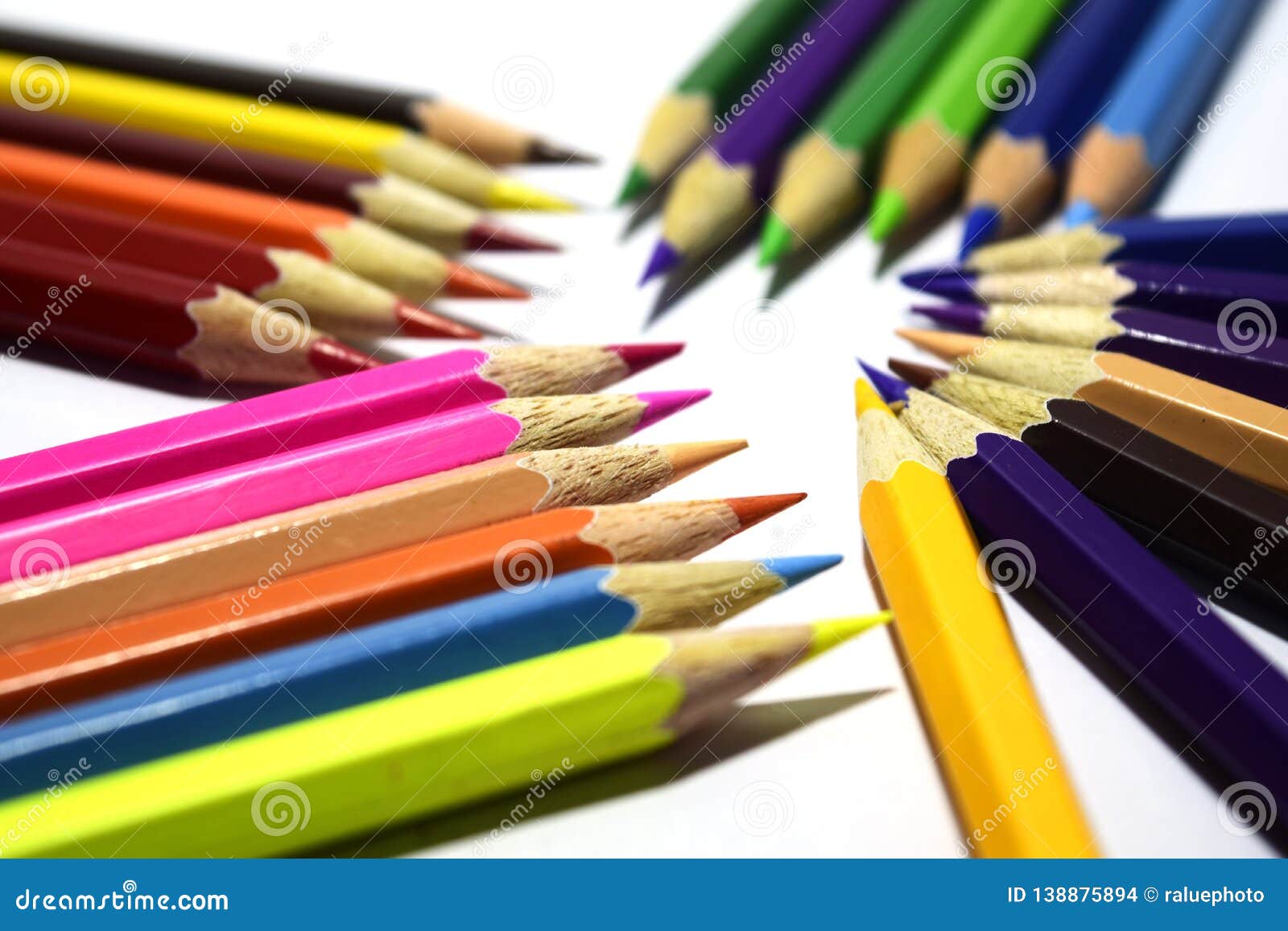 Multiple Colored Pencils on a White Background Stock Photo - Image of ...