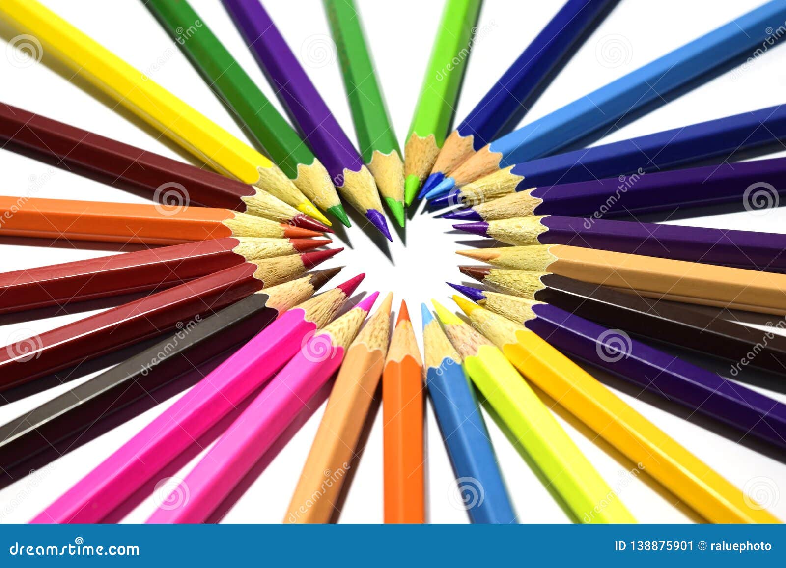 Multiple Colored Pencils on a White Background Stock Image - Image of ...