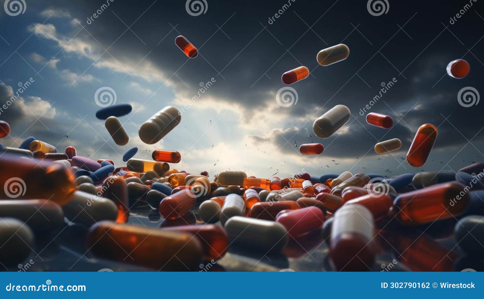 Multiple Colored Tablets Flying through a Cloudy Environment, AI ...