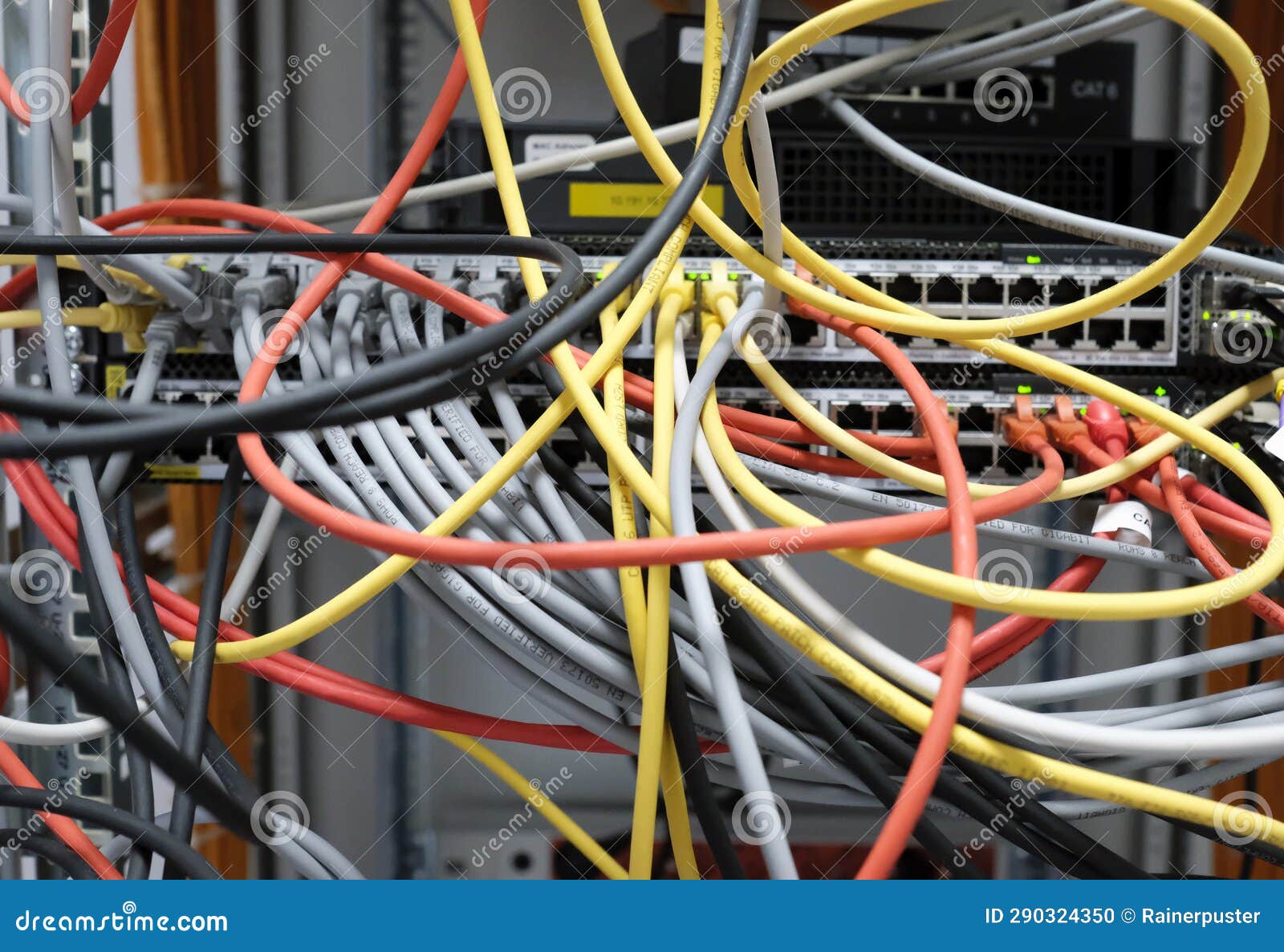 Multiple Colorful Cables in an it and Server Room Stock Photo - Image ...