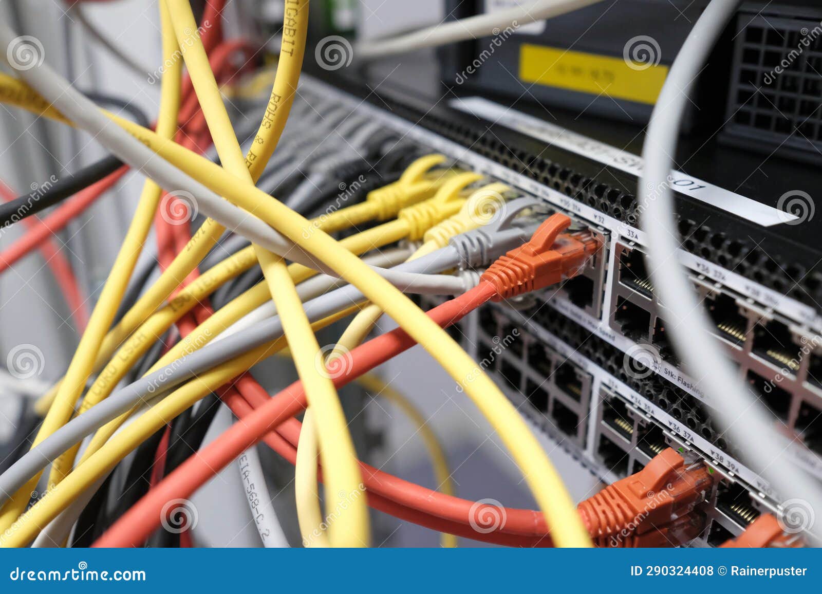 Multiple Colorful Cables in an it and Server Room Stock Photo - Image ...