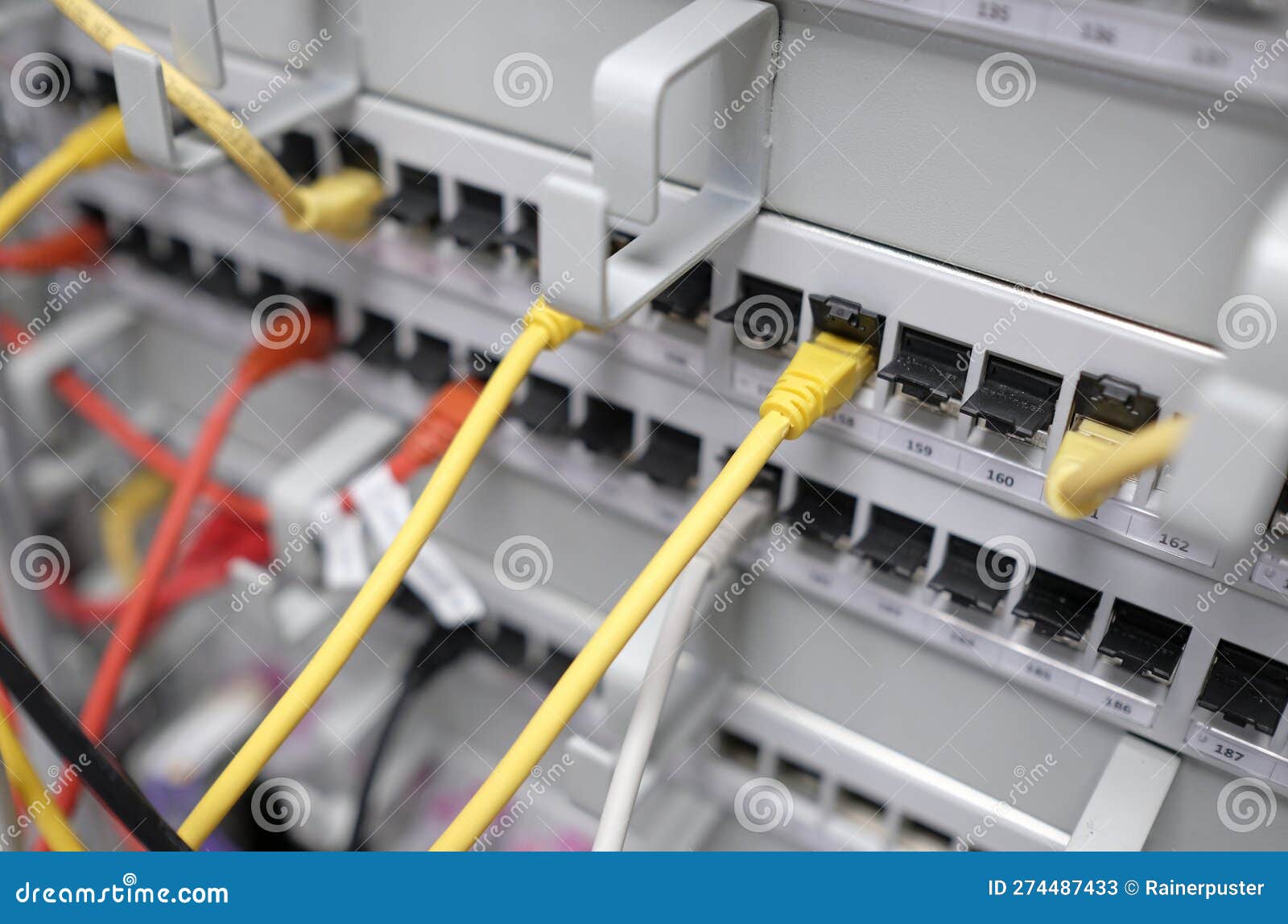 Multiple Colorful Cables in an it and Server Room Stock Image - Image ...