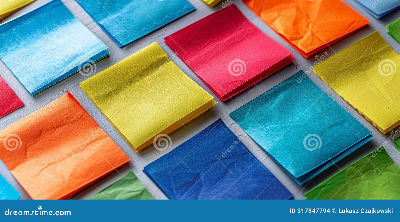 Colorful Post It Notes On Transparent Board With Graphs And Percentages ...