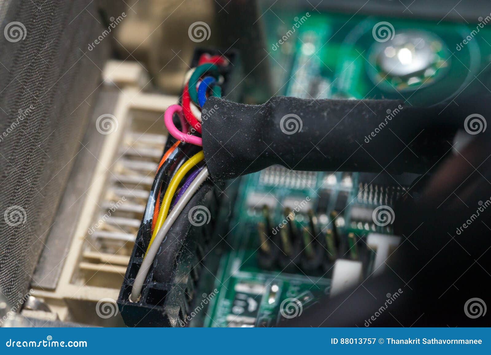 Multiple Colorful Wires Plugged into PCB Stock Image - Image of ...