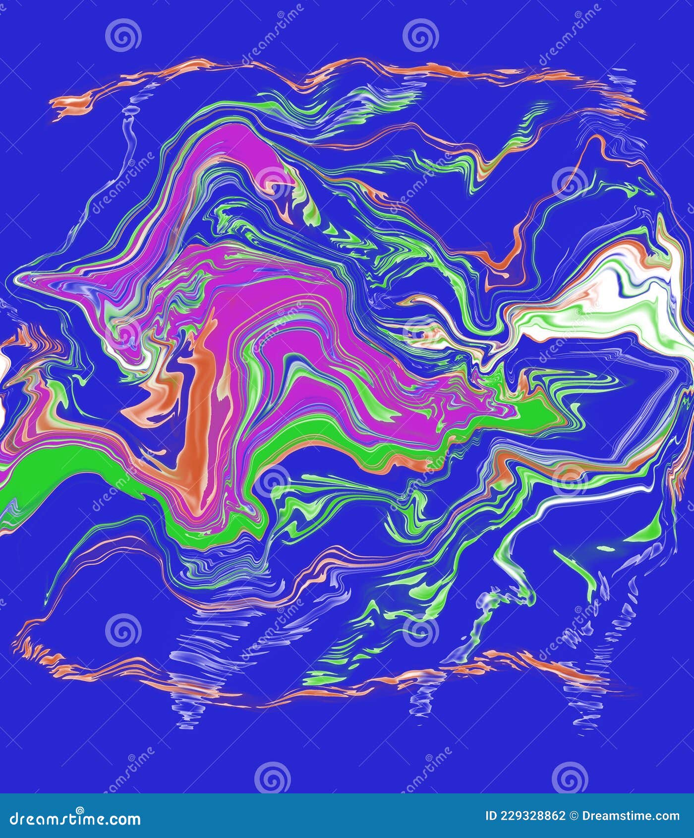 Abstract Art Blue Fusion Wall Art Stock Illustration - Illustration of ...