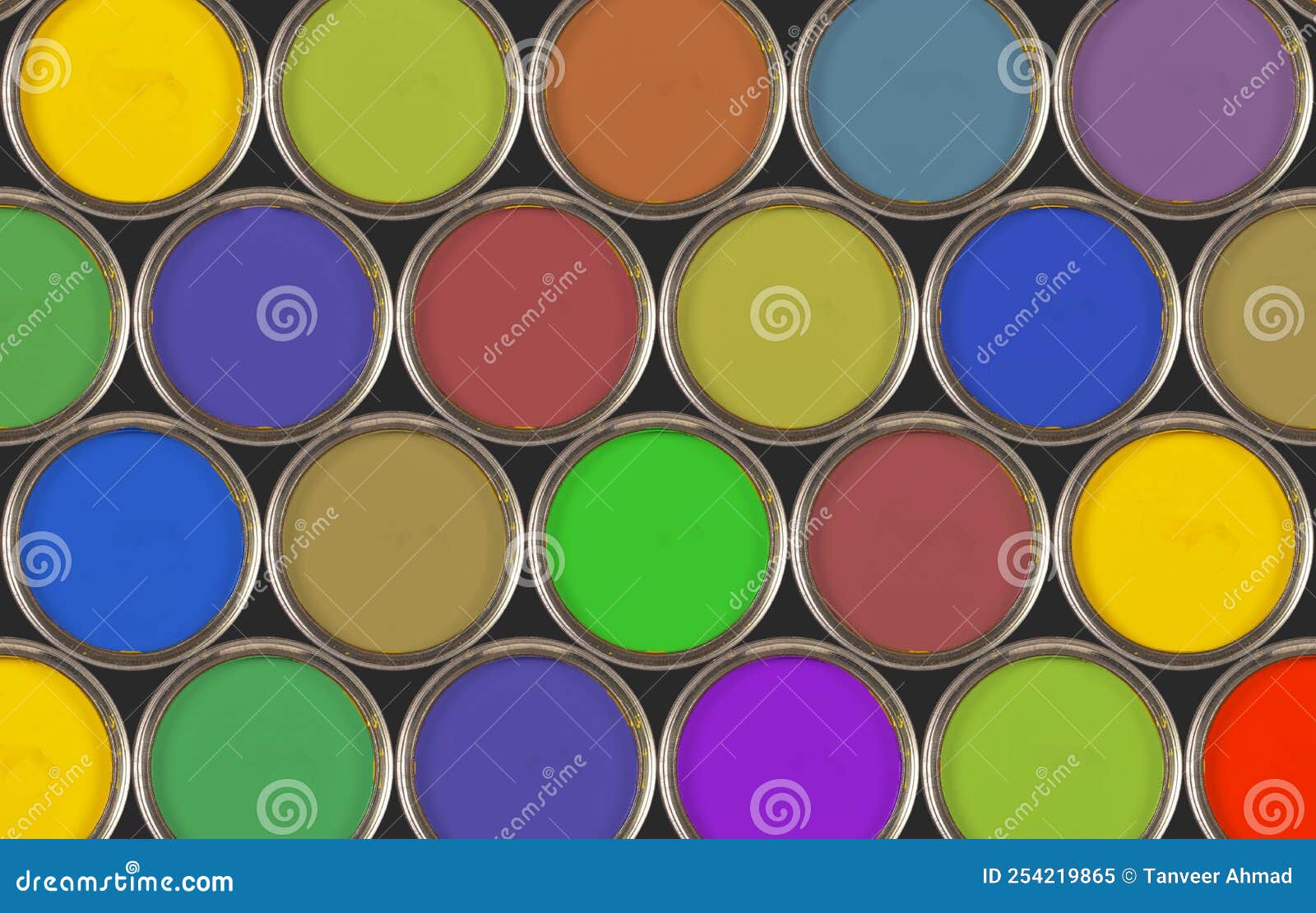 Multiple Colors of Paint Emulsion Boxes Open Top View Stock Image ...
