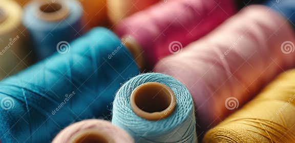 Multiple Colors of Spools of Threads are Displayed Close Together Stock ...
