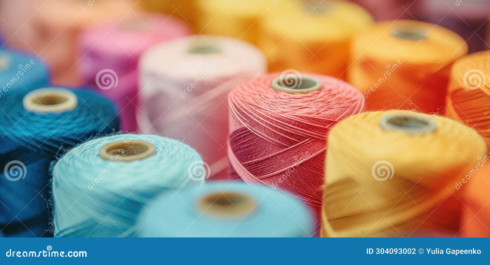 Multiple Colors of Spools of Threads are Displayed Close Together Stock ...