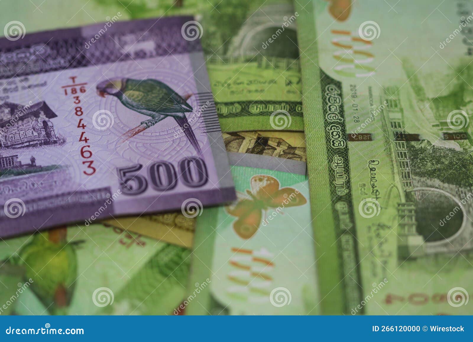 Multiple Colors Sri Lankan Rupee Note Bills Stock Photo - Image of ...