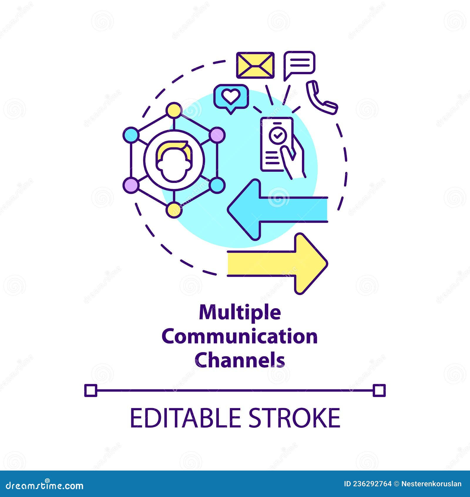 Multiple Communication Channels Concept Icon Stock Vector ...