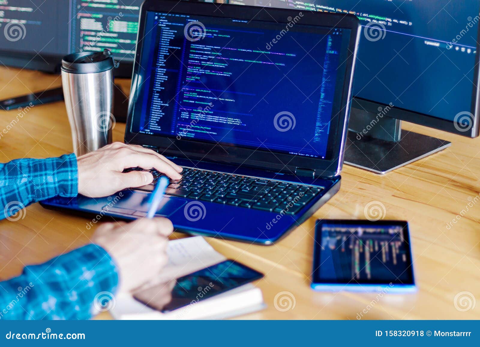 Software Developer, Freelancer Working with Program Code Stock Photo - Image of office, people ...