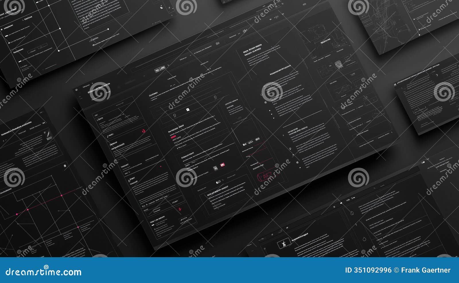 Multiple Computer Screens Showing a Dark Themed Dashboard for ...