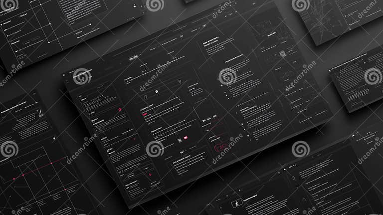 Multiple Computer Screens Showing a Dark Themed Dashboard for ...