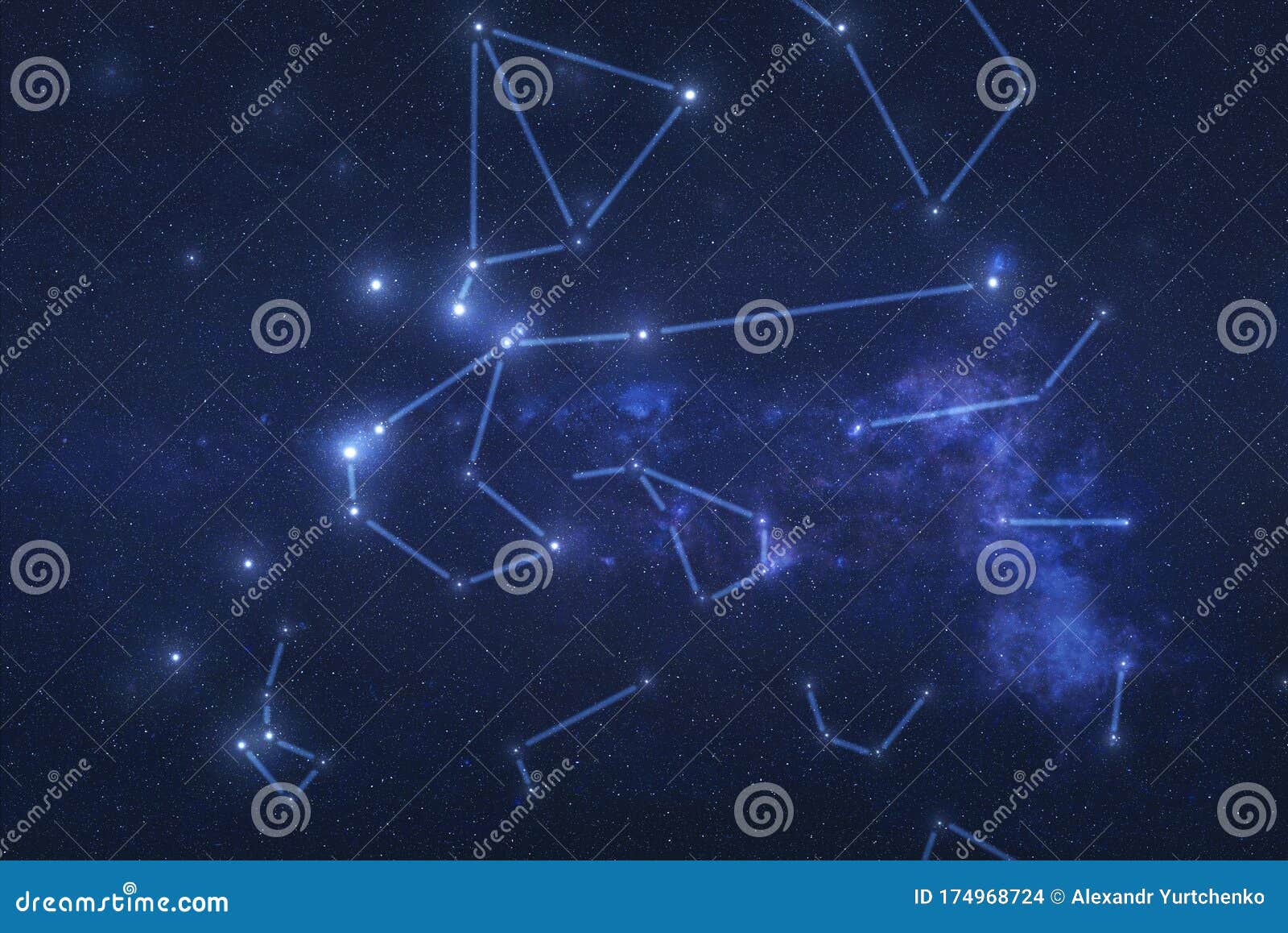 Multiple Constellations in Outer Space Stock Illustration ...