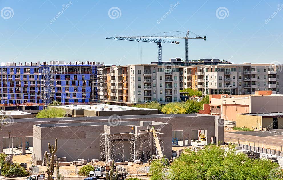 Multiple Construction Projects, Aerial View Stock Image - Image of ...