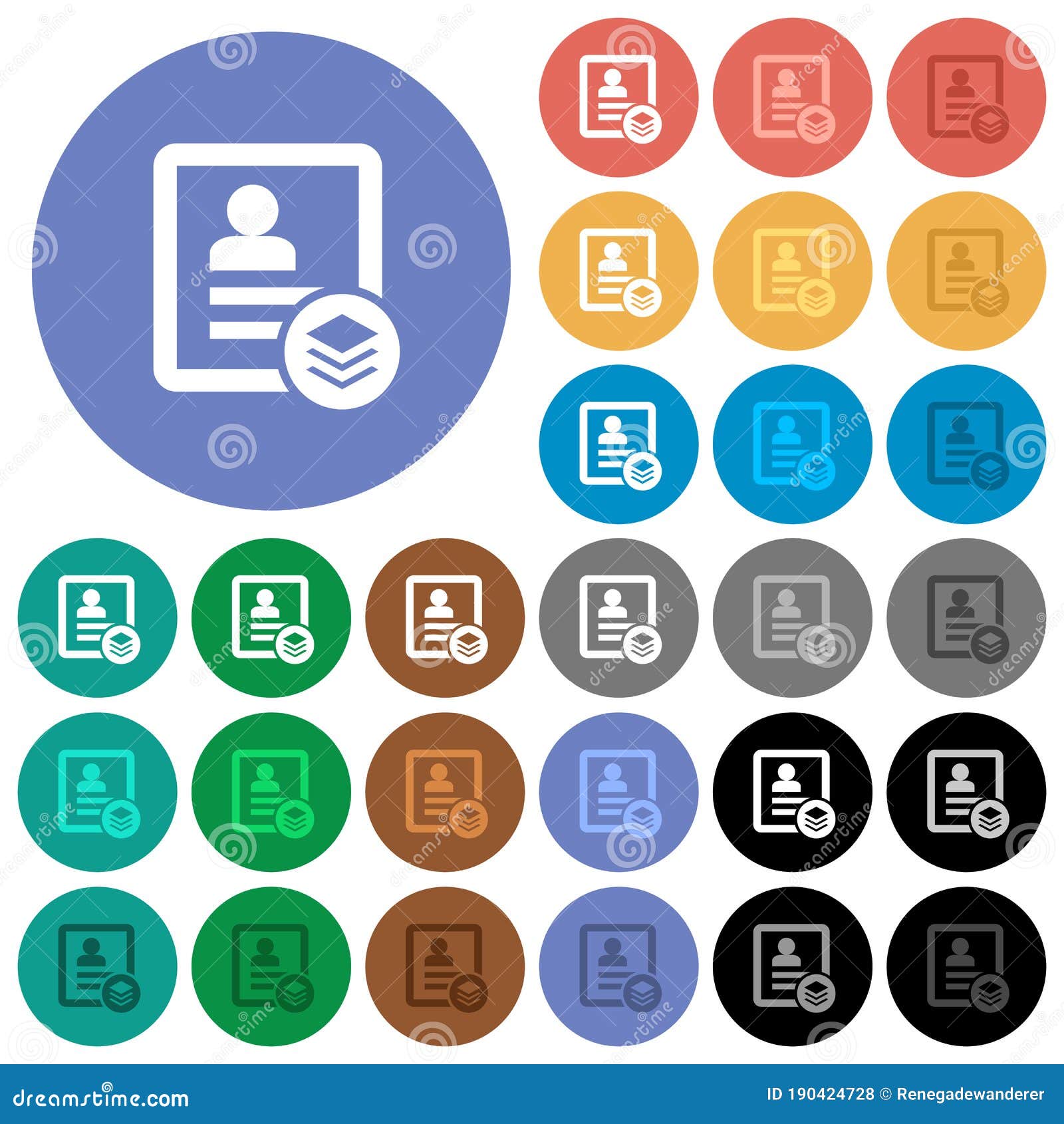 Multiple Contacts Round Flat Multi Colored Icons Stock Vector ...