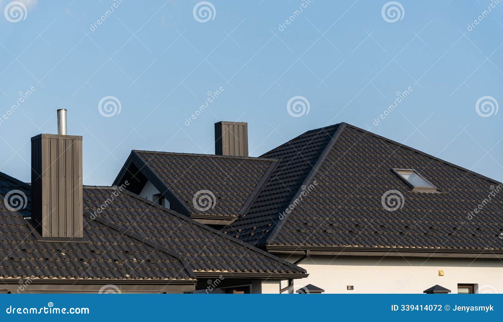 Multiple Contemporary Rooftops Showcase Varying Architectural Styles ...