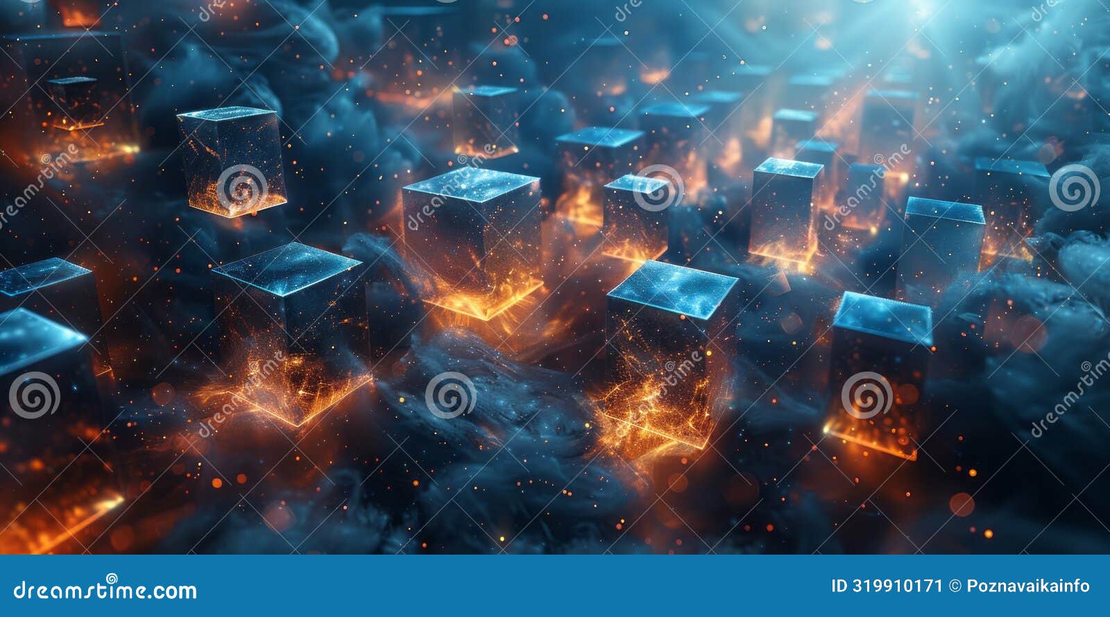 Multiple Cubes Suspended in Mid-air, Seemingly Defying Gravity and ...