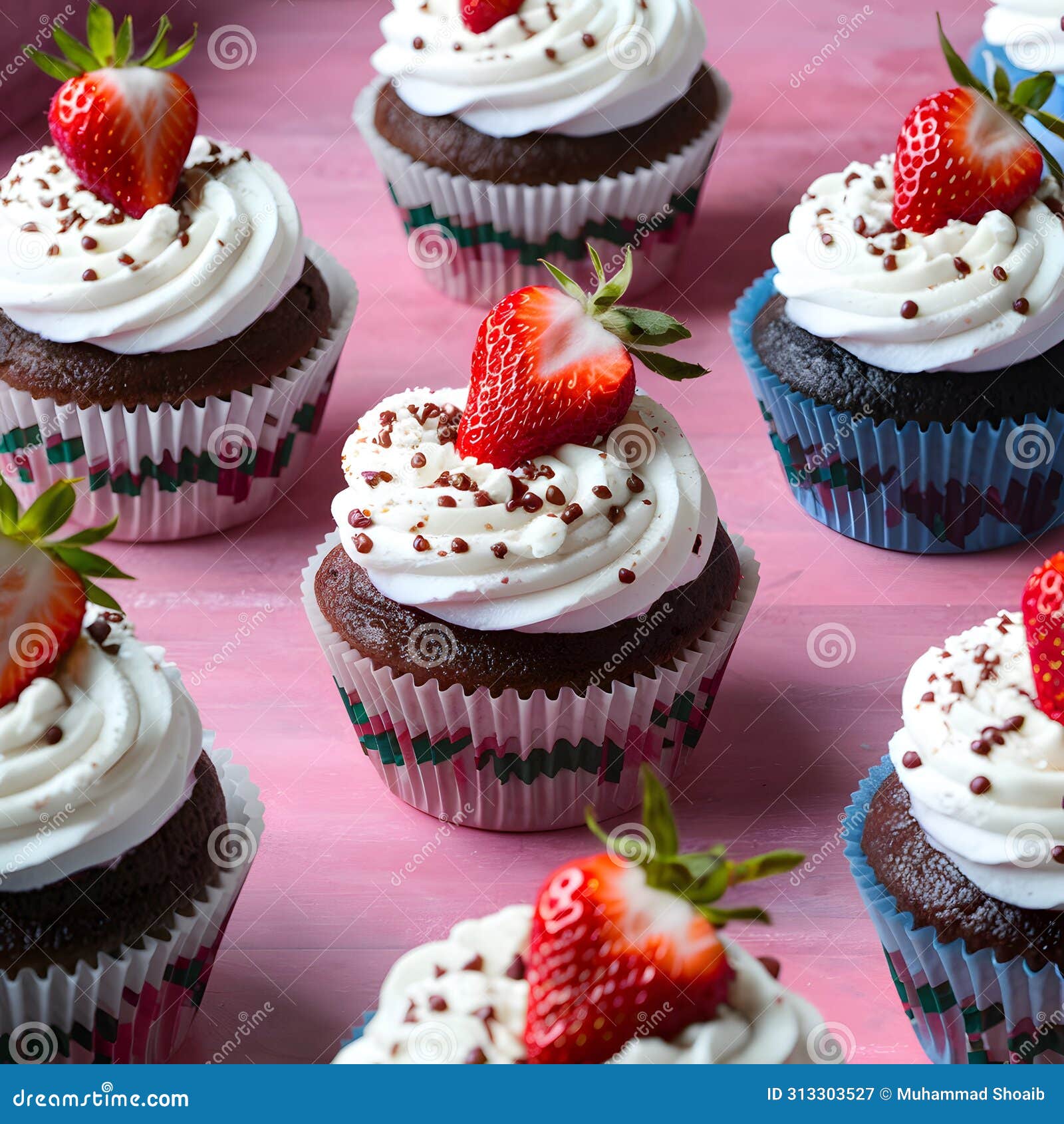 Multiple Cupcakes Featuring Chocolate and Strawberries, Available for ...