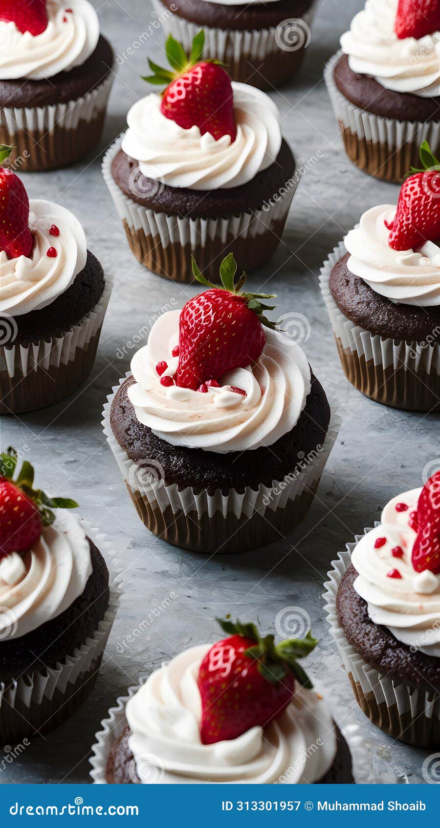 Multiple Cupcakes Featuring Chocolate and Strawberries, Available for ...