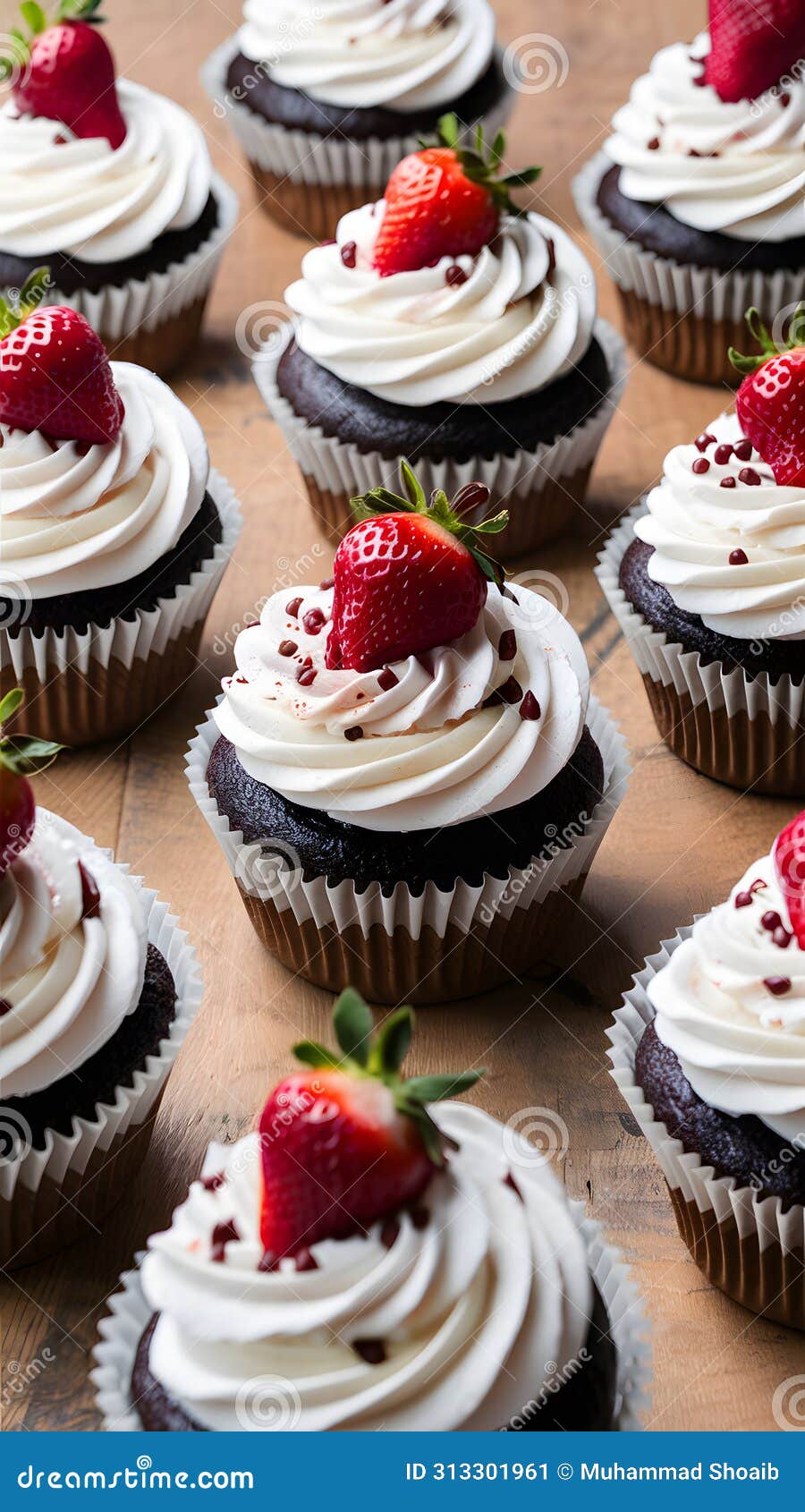 Multiple Cupcakes Featuring Chocolate and Strawberries, Available for ...