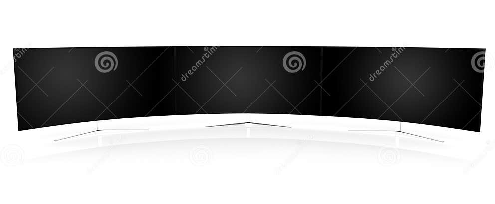 Multiple curved monitors stock illustration. Illustration of three ...