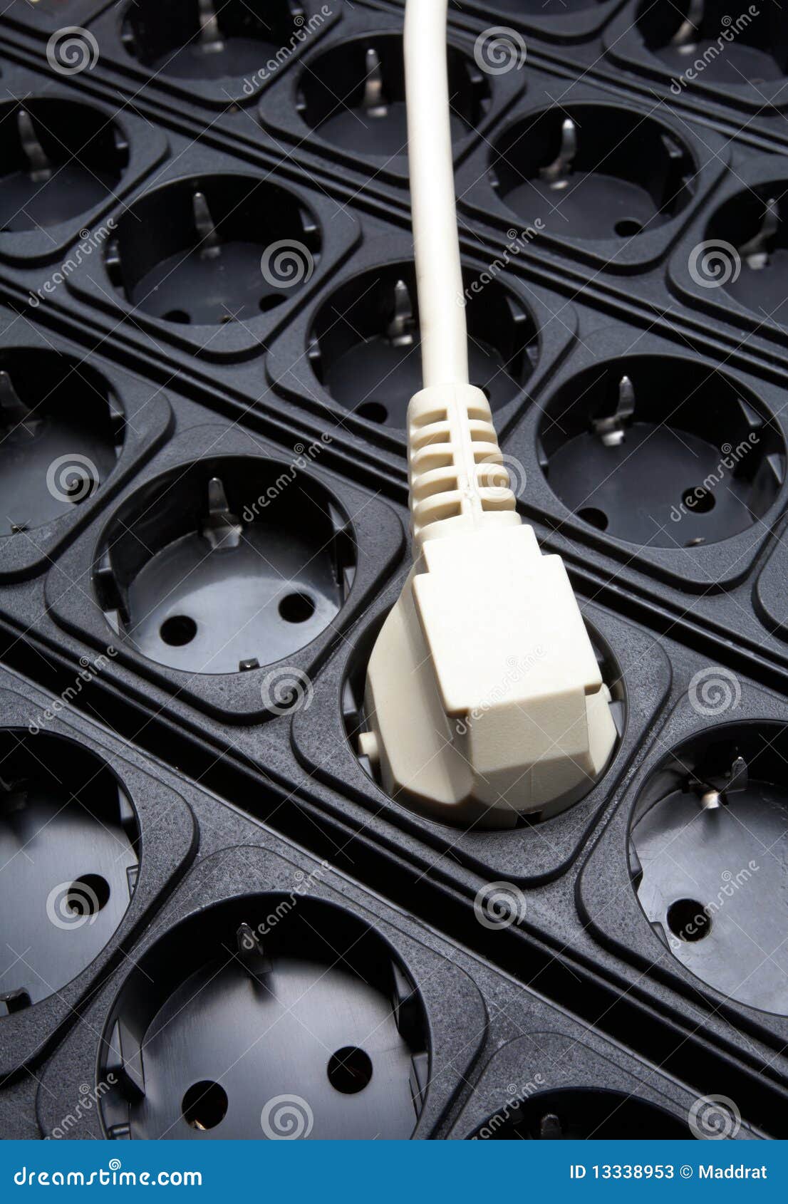 Multiple dark outlet stock image. Image of isolated, cable - 13338953