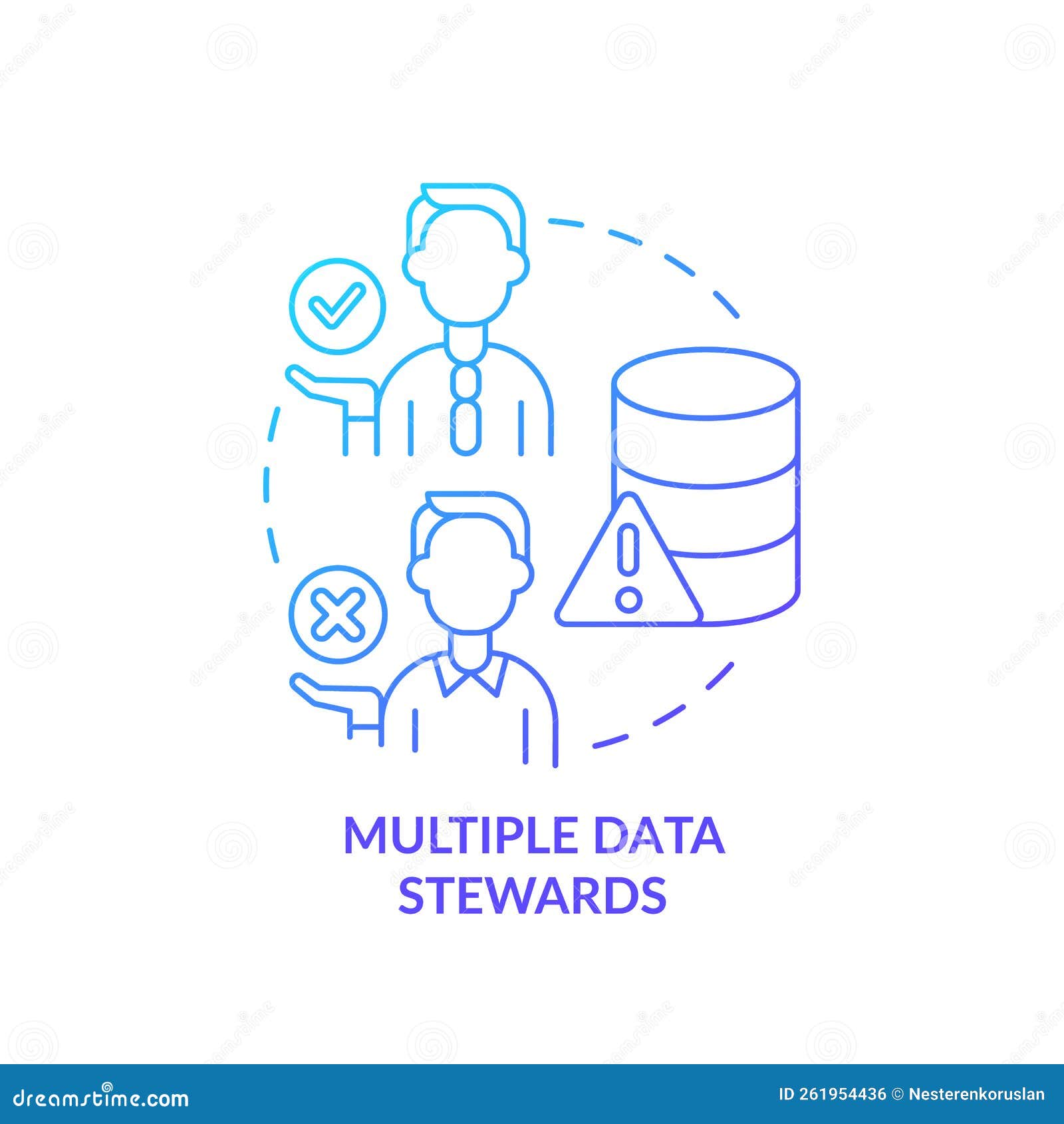 Multiple Data Stewards Blue Gradient Icon Stock Vector - Illustration ...
