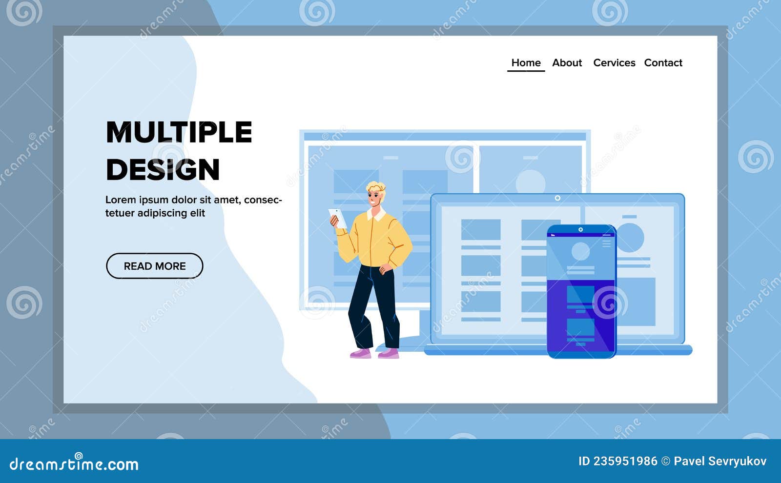 Multiple Design Developing and Create Man Vector Stock Vector ...