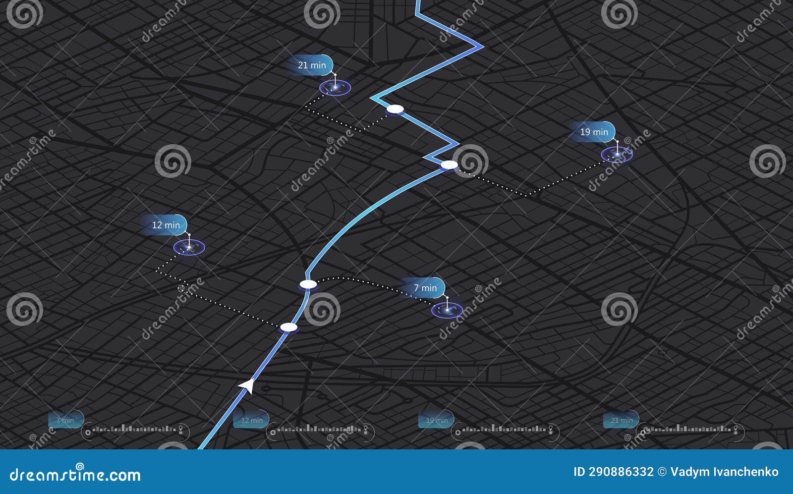 Multiple Destinations, Isometric. Map City with Gps Pins. Alternative ...