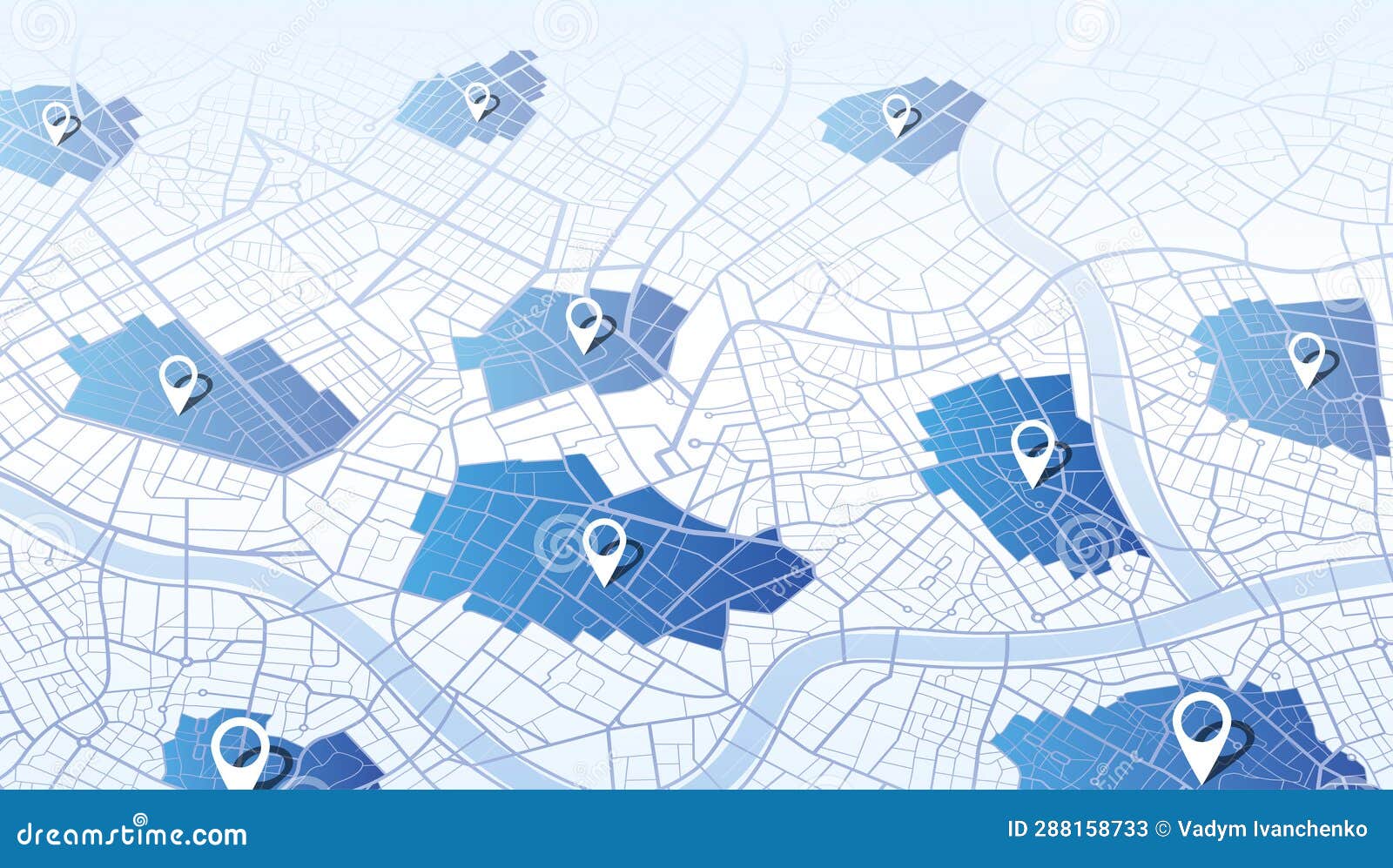 Multiple Destinations, Points Vector, Isometric Modern Abstract Map ...