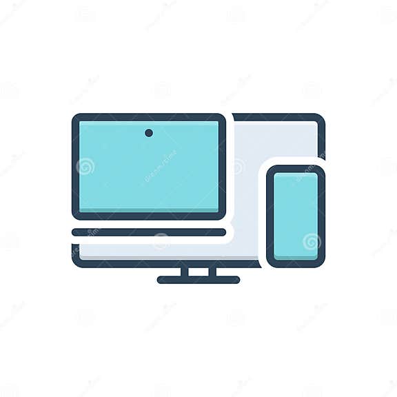 Color Illustration Icon for Multiple Devices, Usability and Collective ...