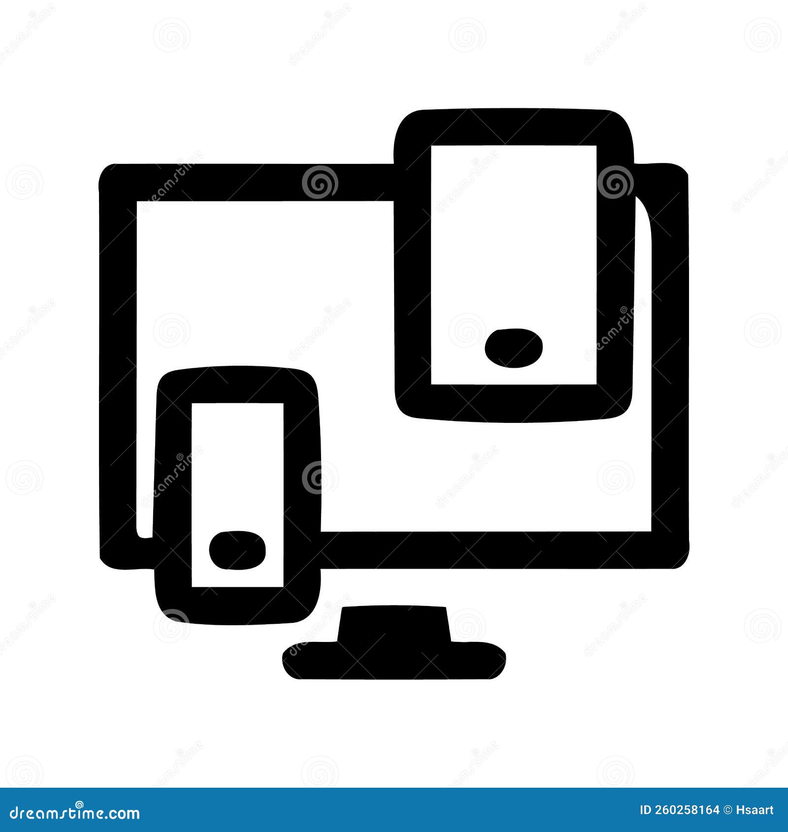 Multiple Devices Support with Computer Screen Stock Vector ...
