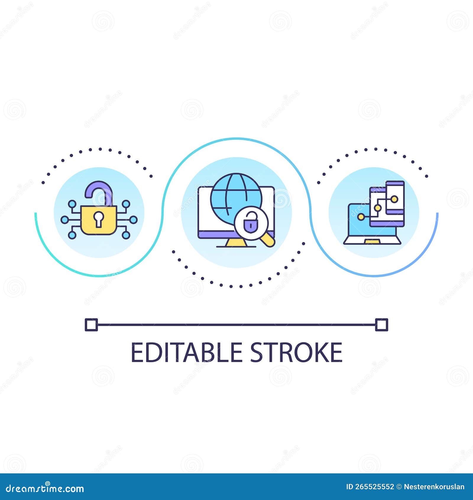Multiple Devices Usage and Security Loop Concept Icon Stock Vector ...