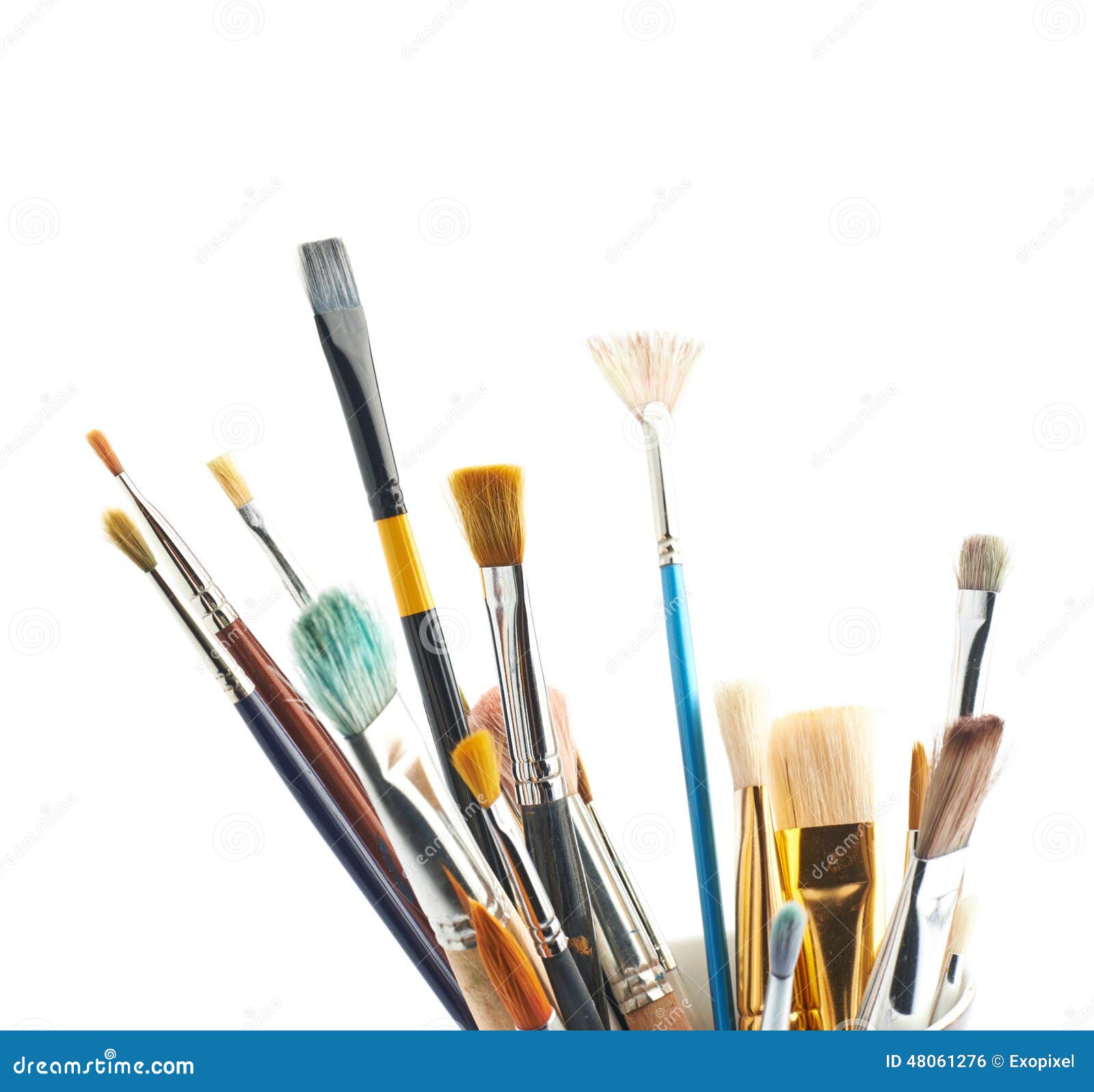 Multiple Different Brushes Placed Vertically Stock Photo - Image of ...