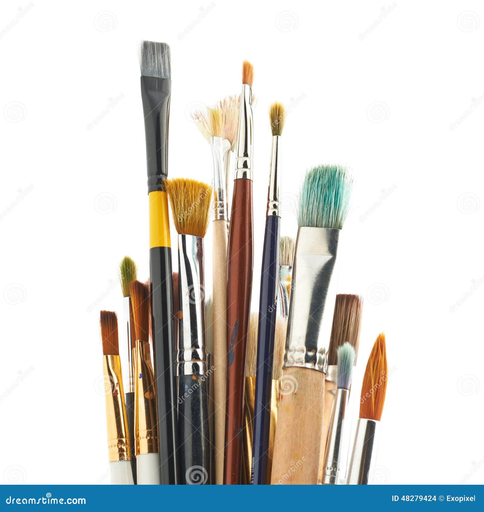 Multiple Different Brushes Placed Vertically Stock Photo - Image of ...