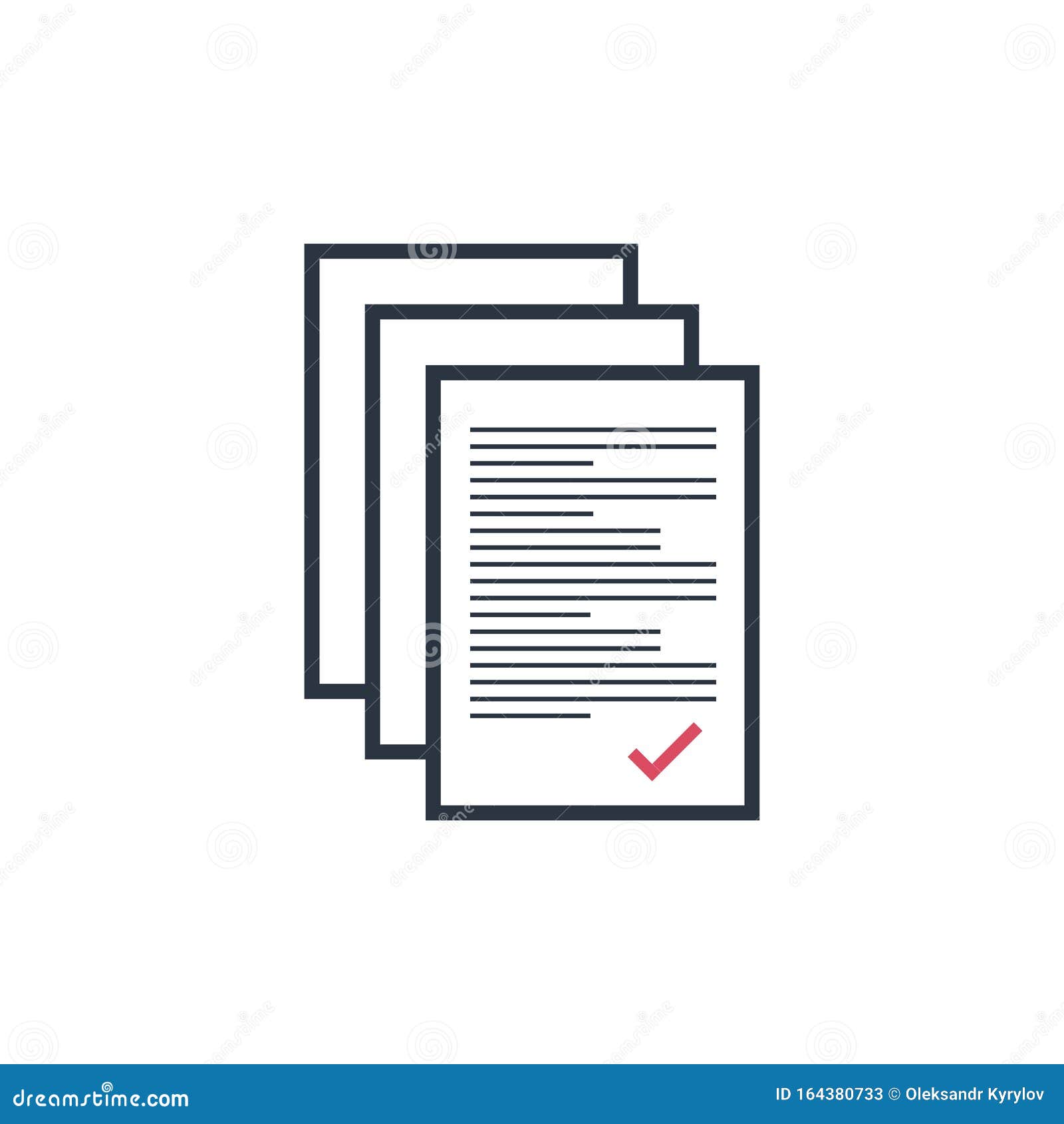 Multiple Documents with Check Mark. Papers in Stock Icon. Stock Vector ...