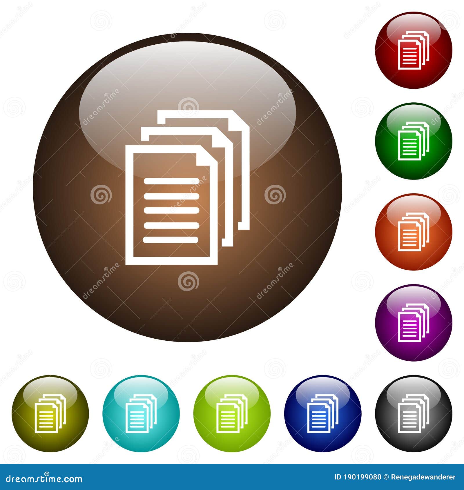 Multiple Documents Color Glass Buttons Stock Vector - Illustration of ...