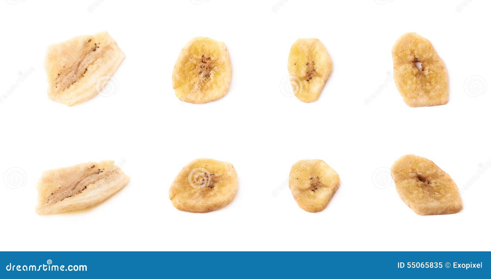 Multiple Dried Banana Slices Snacks Isolated Stock Image - Image of ...