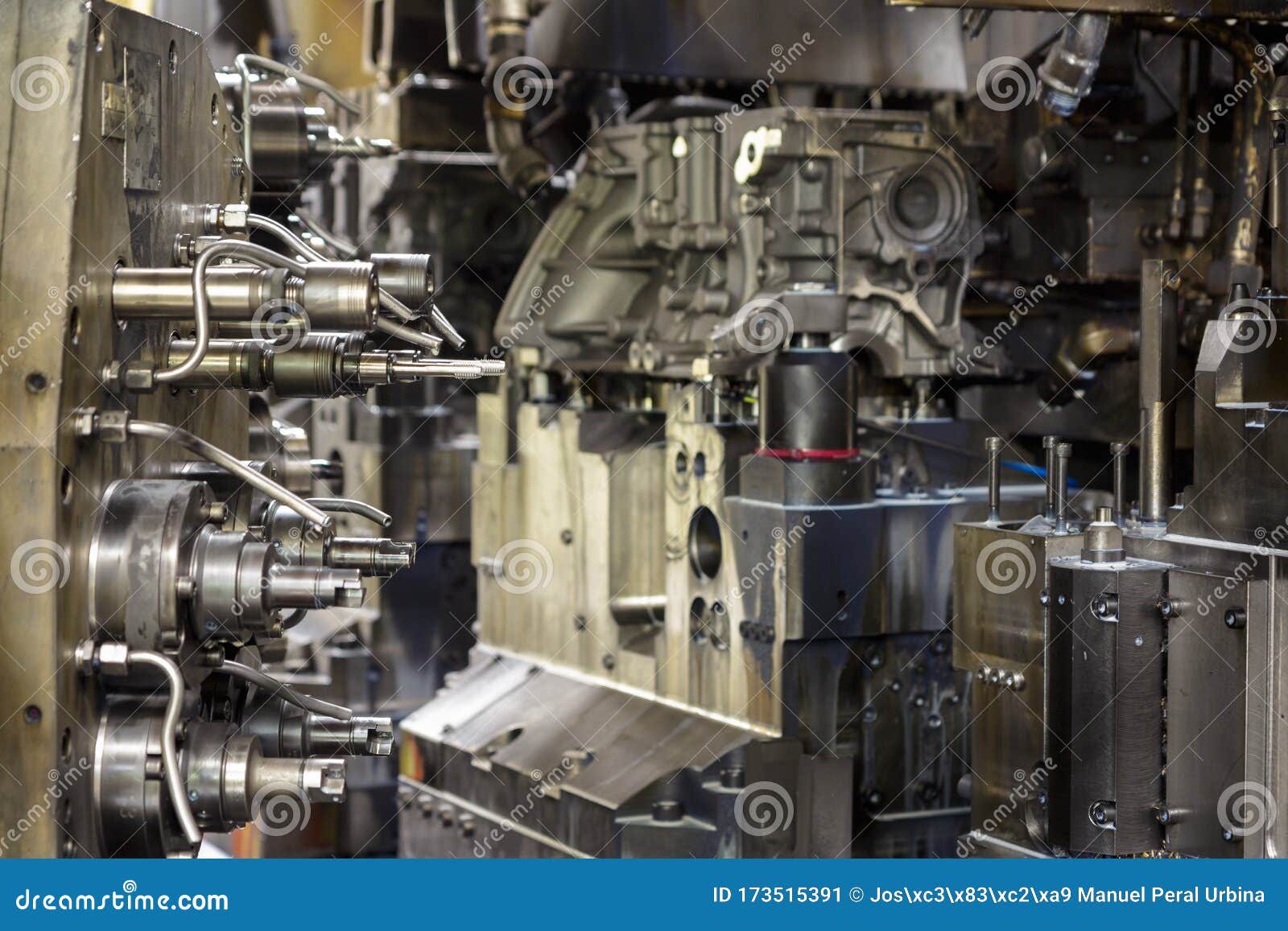 Detail of the Interior of a Crankcase Machining Center of a Diesel ...